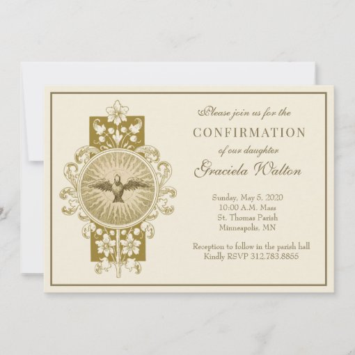 Sacrament of Confirmation Holy Spirit Scripture Invitation | Zazzle