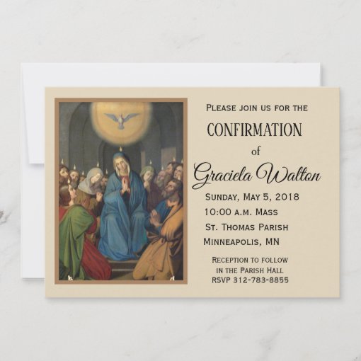 Sacrament of Confirmation Mary & Holy Spirit Invitation | Zazzle