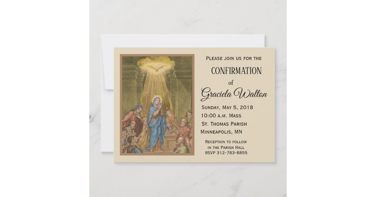 Sacrament of Confirmation Mary Holy Spirit Invitation | Zazzle