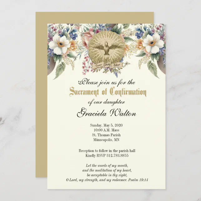 Sacrament of Confirmation Religious Catholic Invitation | Zazzle