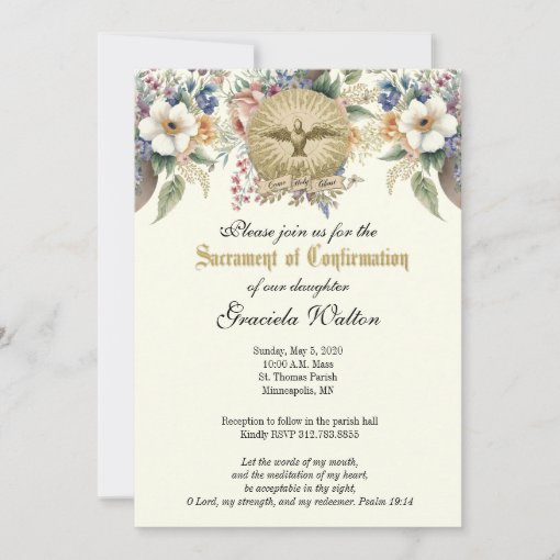 Sacrament of Confirmation Religious Catholic Invitation | Zazzle