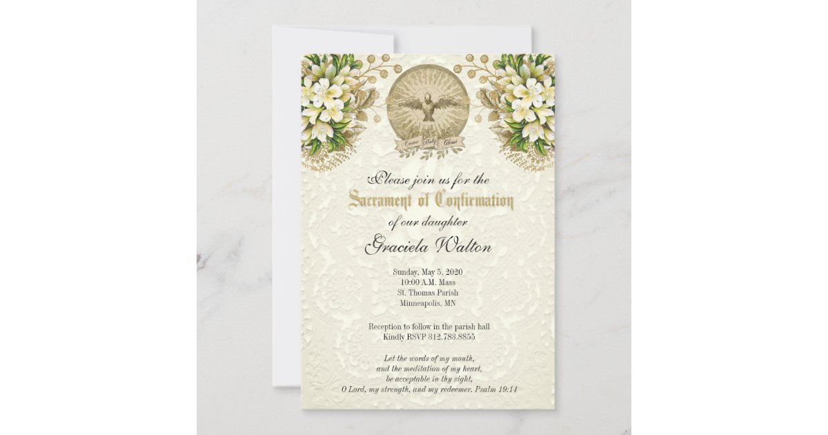 Sacrament of Confirmation Religious Catholic Invitation | Zazzle