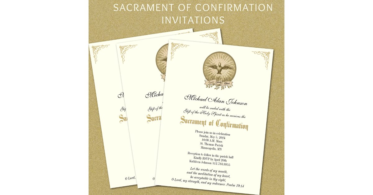 Sacrament of Confirmation Religious Catholic Invitation | Zazzle