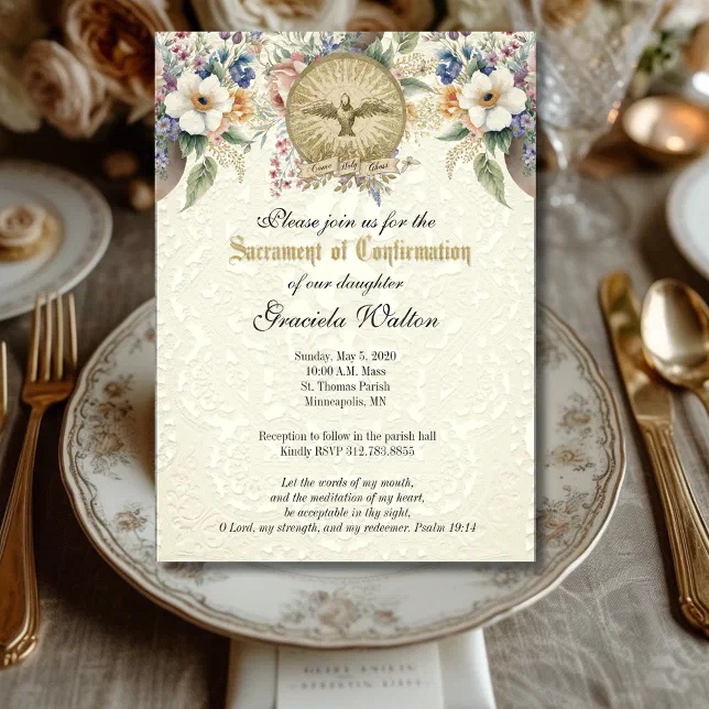 Sacrament of Confirmation Religious Catholic Invitation | Zazzle