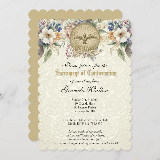 Sacrament of Confirmation Religious Catholic Invitation | Zazzle