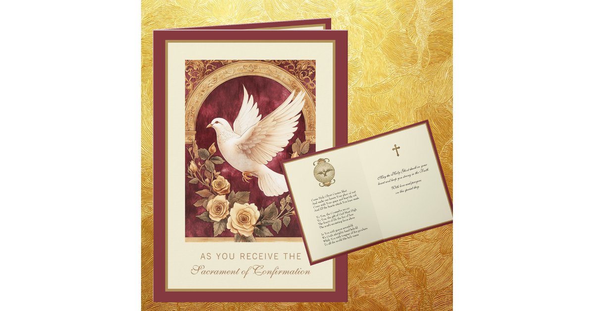 Sacrament of Confirmation Religious Prayer Holiday Card | Zazzle
