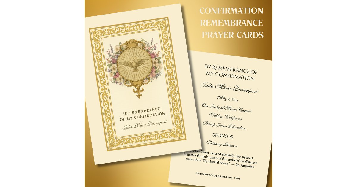 Sacrament of Confirmation Remembrance Prayer Enclosure Card | Zazzle