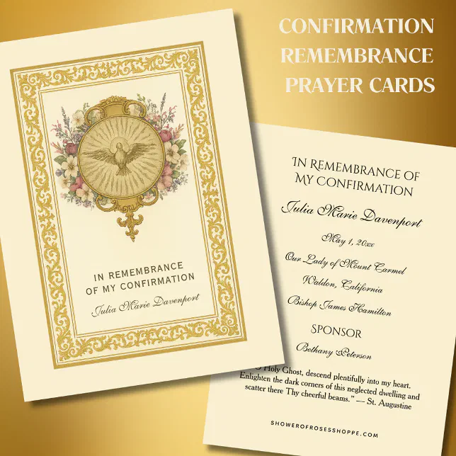 Sacrament of Confirmation Remembrance Prayer Enclosure Card | Zazzle