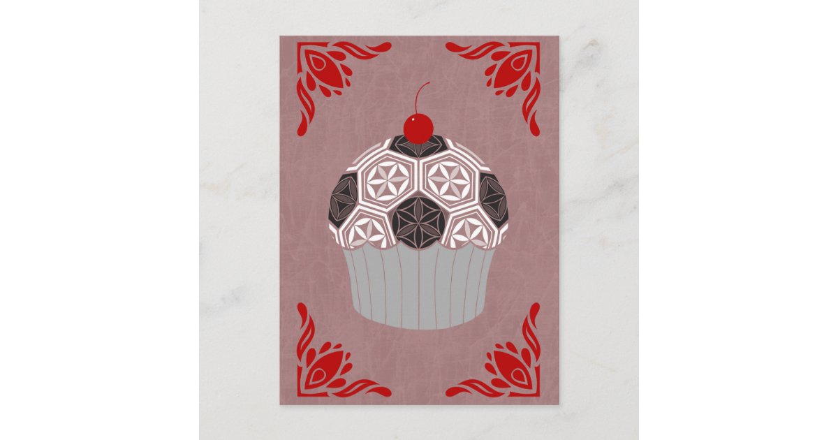 sacred geometry cupcake postcard | Zazzle