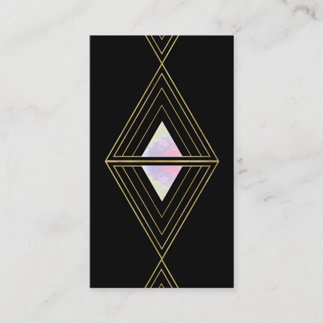 Sacred Geometry Gold Geometric 4 Triangles Business Card | Zazzle