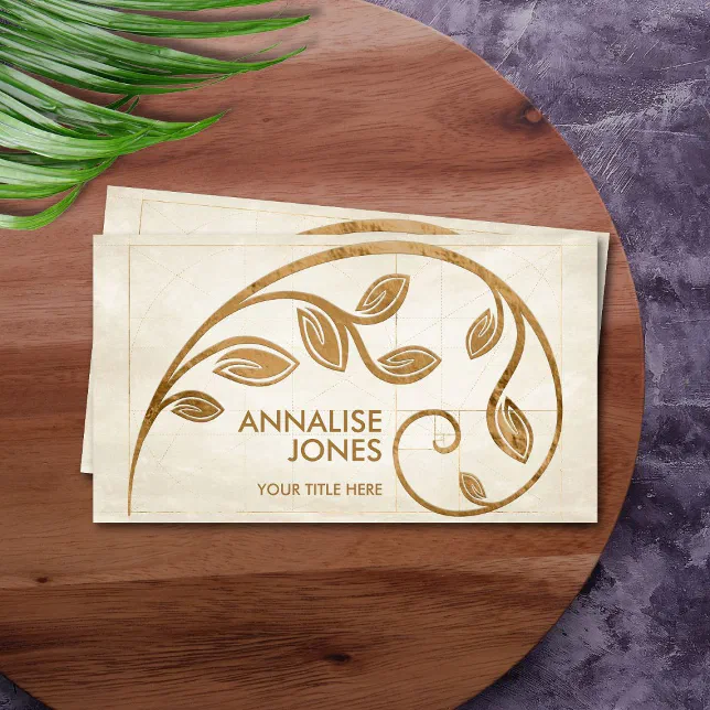 Sacred Geometry Golden Spiral - Tree Branch Business Card | Zazzle