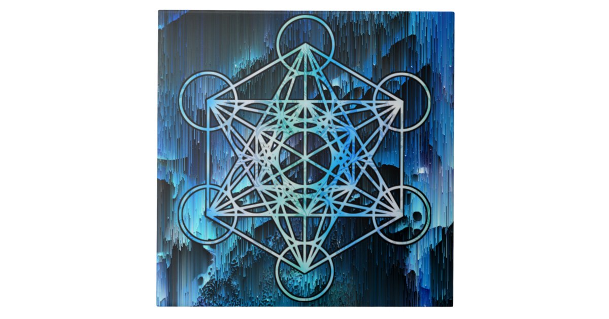 Sacred Geometry Metatron Merkabah Cube Altar Tile | Zazzle