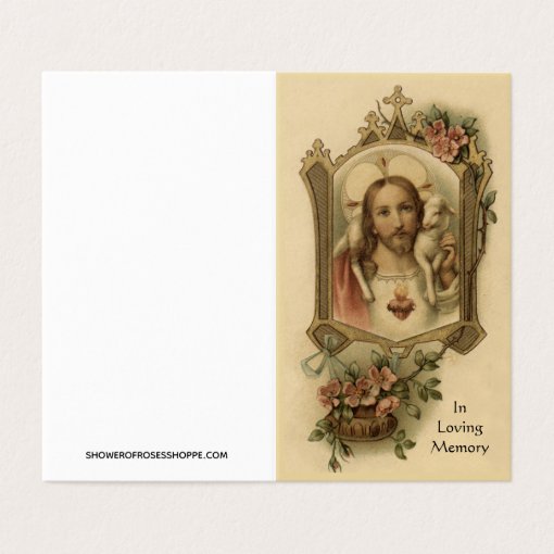 Sacred Heart Catholic Funeral Holy Card | Zazzle