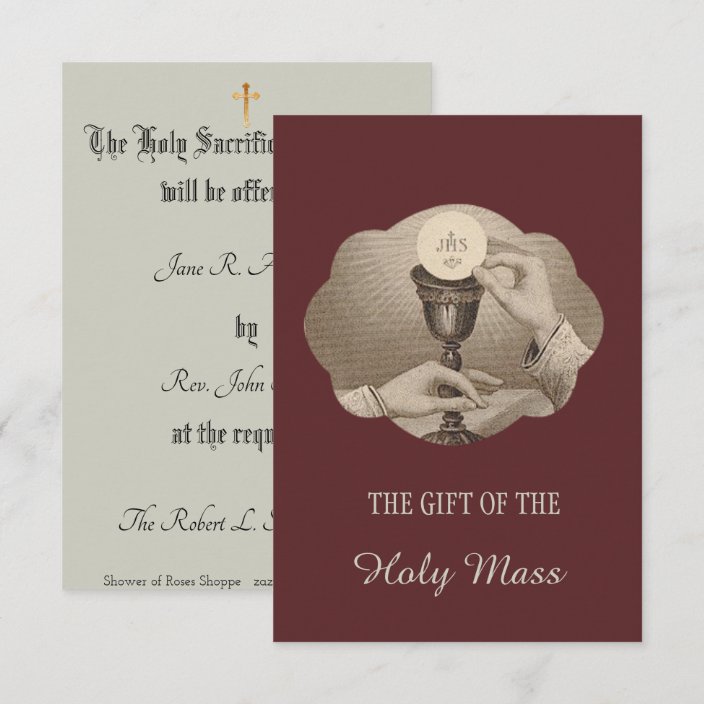 Sacred Heart Catholic Mass Memorial Offering Invitation | Zazzle.com