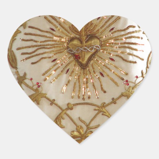 SACRED HEART DESIGN HEART STICKER | Zazzle.com