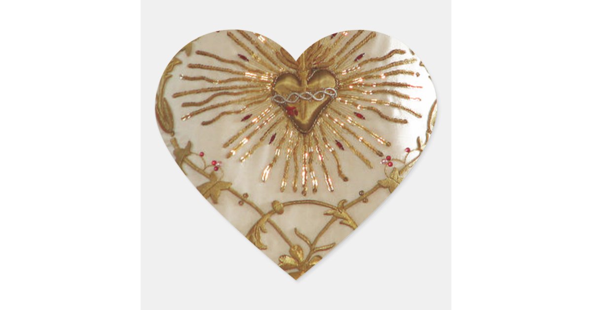 SACRED HEART DESIGN HEART STICKER | Zazzle