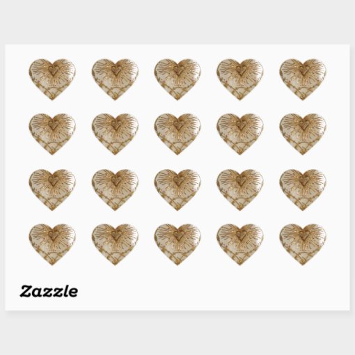 SACRED HEART DESIGN HEART STICKER | Zazzle