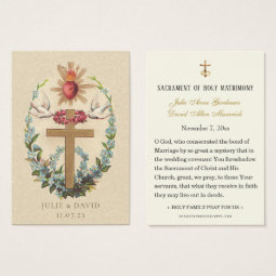 Sacred Heart Jesus Catholic Wedding Prayer Card | Zazzle