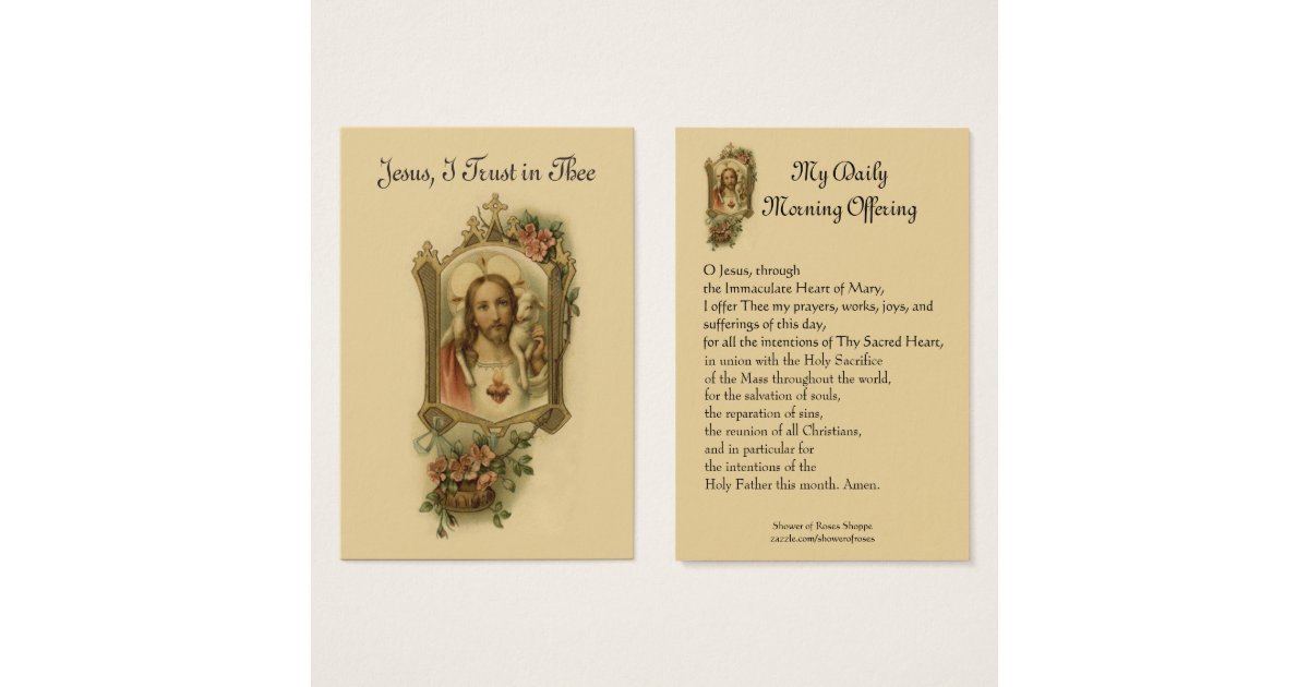 Sacred Heart Jesus Daily Morning Offering Prayer | Zazzle