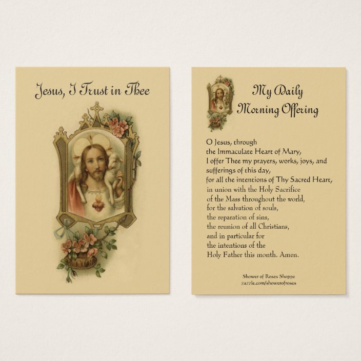 Sacred Heart Jesus Daily Morning Offering Prayer | Zazzle.com