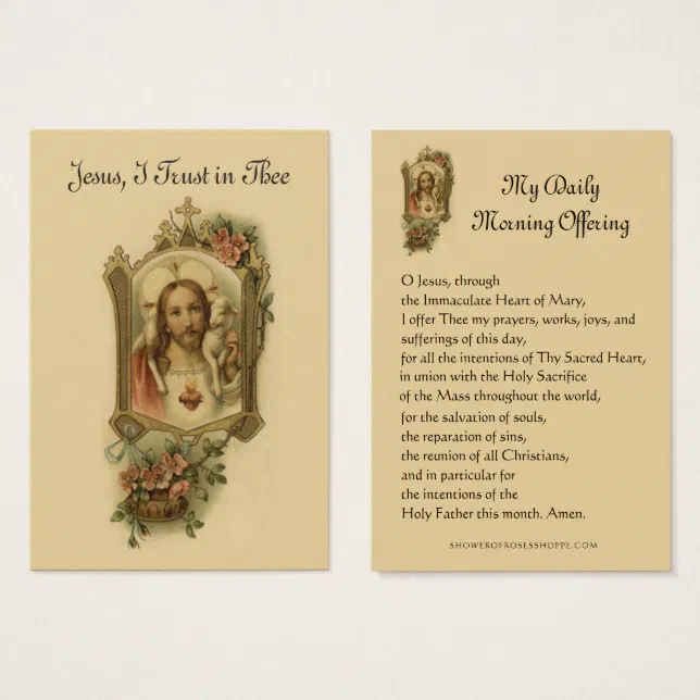 Sacred Heart Jesus Daily Morning Offering Prayer | Zazzle