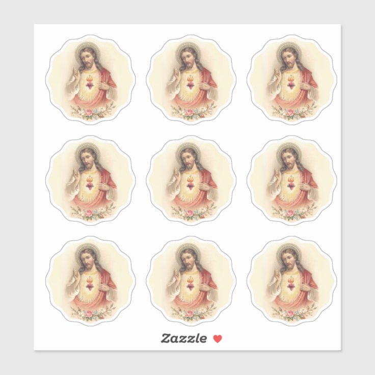 Sacred Heart Jesus Religious Divine Mercy Vinyl Sticker | Zazzle