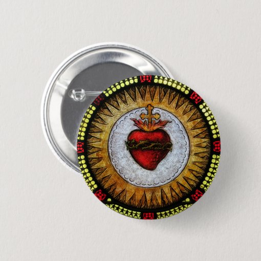 Sacred Heart of Jesus Badge Button | Zazzle