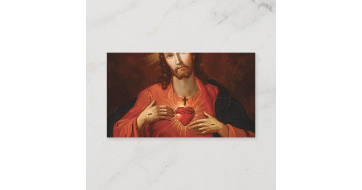 Sacred Heart Of Jesus Business Card | Zazzle