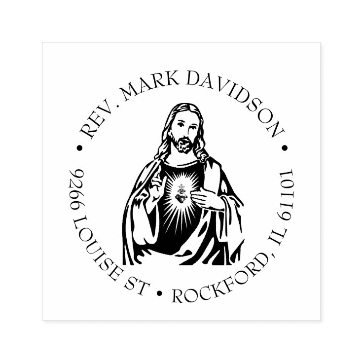 Sacred Heart of Jesus Religious Divine Mercy Rubber Stamp | Zazzle
