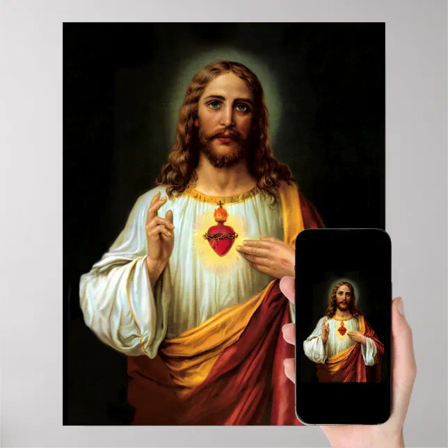 Sacred Heart of Jesus Traditional Poster | Zazzle