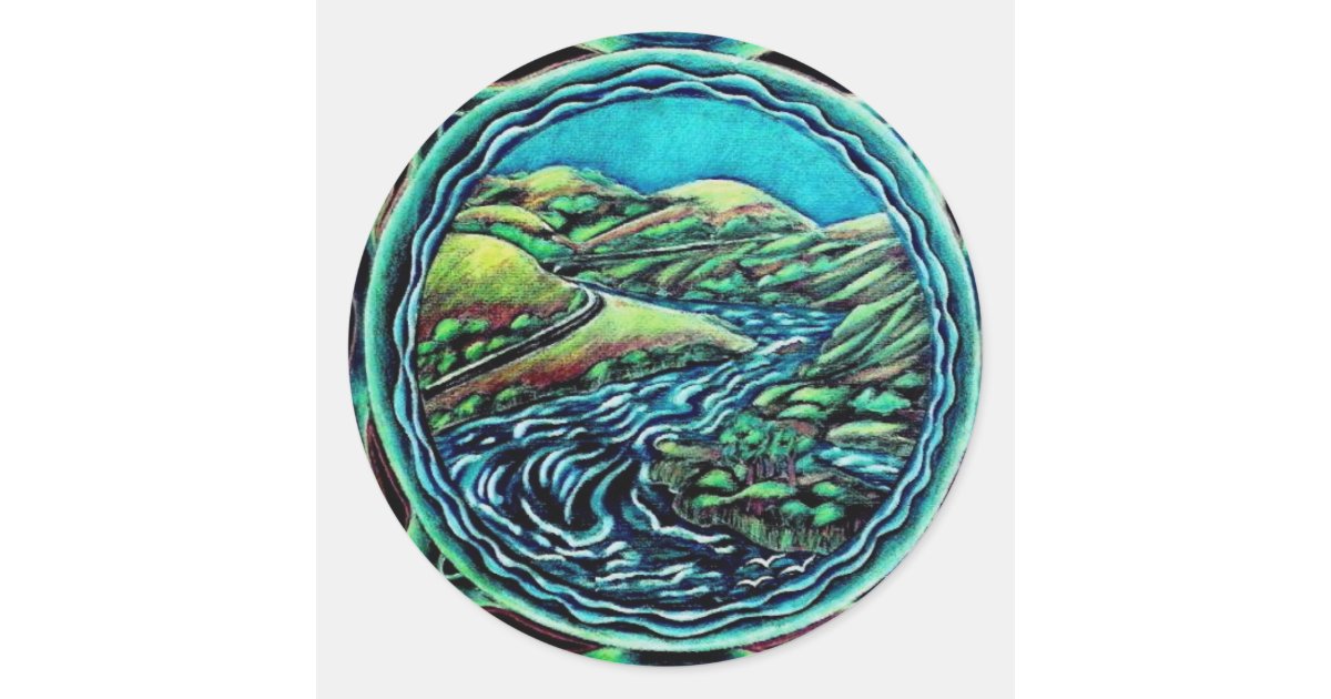 Sacred River Mandala Sticker | Zazzle