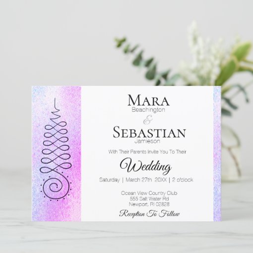 Sacred Symbol Spiritual Pastel Wedding Invitation | Zazzle