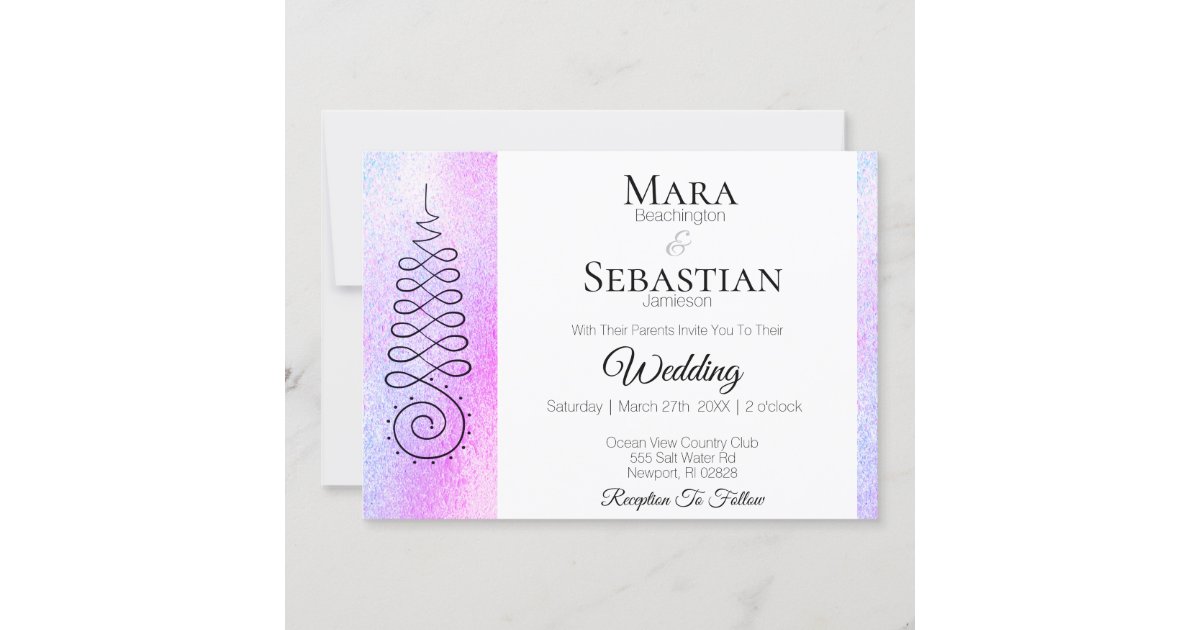 Sacred Symbol Spiritual Pastel Wedding Invitation | Zazzle