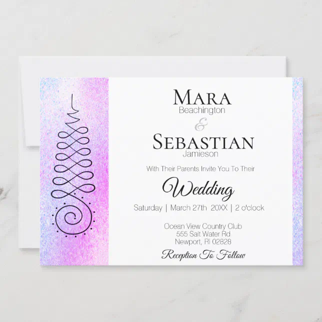 Sacred Symbol Spiritual Pastel Wedding Invitation | Zazzle