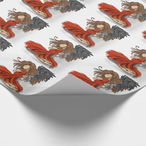Sad Anime Angel Gift Wrap Paper | Zazzle