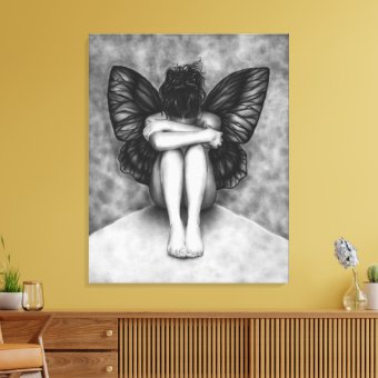 Sad Butterfly Girl Canvas Print | Zazzle
