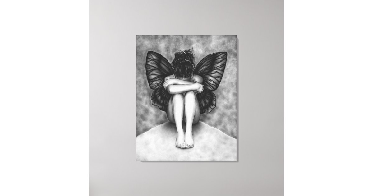 Sad Butterfly Girl Canvas Print | Zazzle