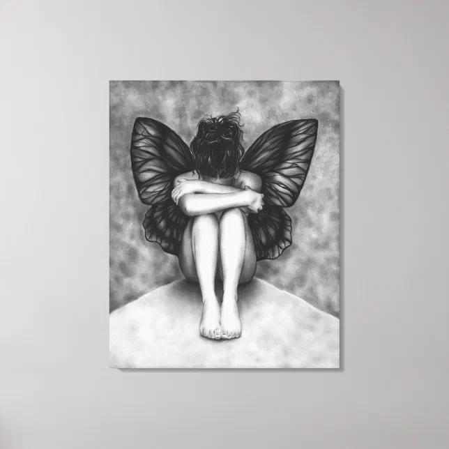 Sad Butterfly Girl Canvas Print | Zazzle