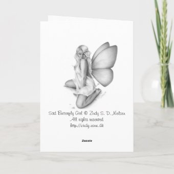 Sad Butterfly Girl Greeting Card | Zazzle
