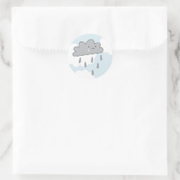 Sad Cloud Classic Round Sticker | Zazzle