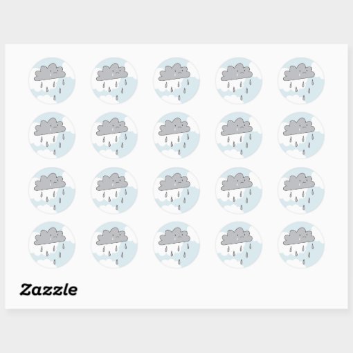 Sad Cloud Classic Round Sticker | Zazzle