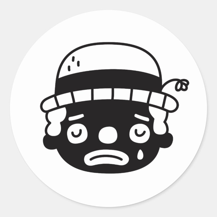 Sad Clown Face Classic Round Sticker | Zazzle.com