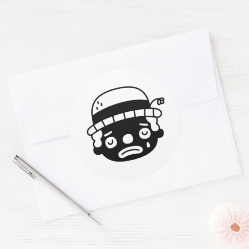 Sad Clown Face Classic Round Sticker | Zazzle