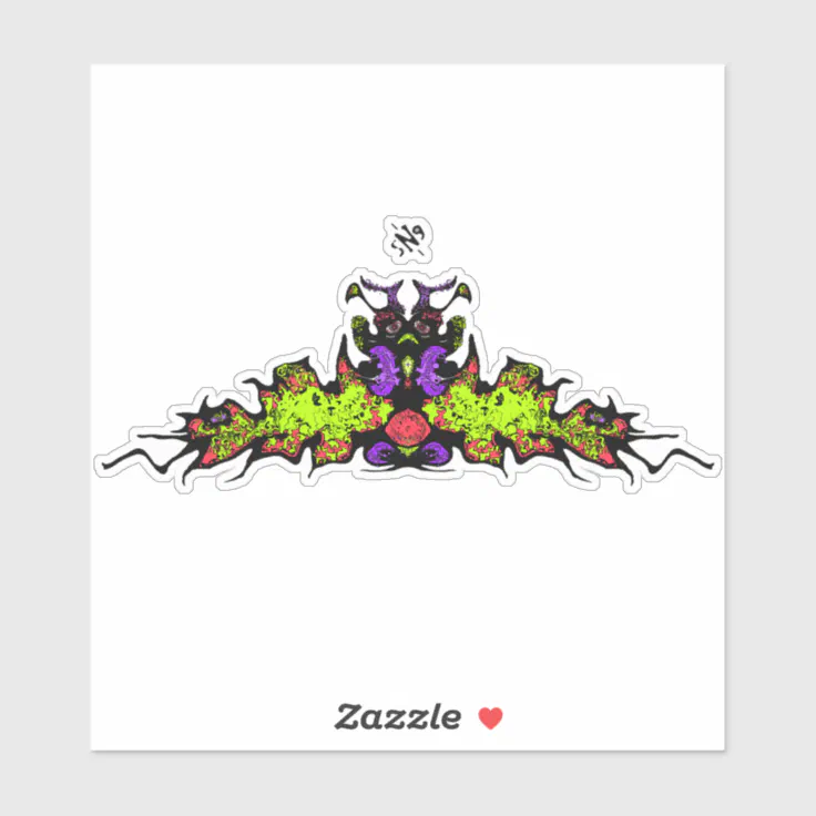 Sad colorful goblin demon creature v1 sticker | Zazzle