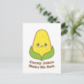 Sad Corn, Corny Jokes Make Me Sad Funny Pun Postcard | Zazzle