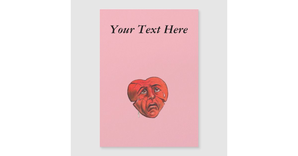 Sad Crying Red Heart Face | Zazzle