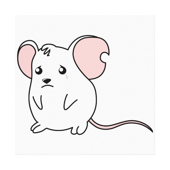 Sad Crying Weeping White Mouse Card Stamp Labels Canvas Print | Zazzle.com