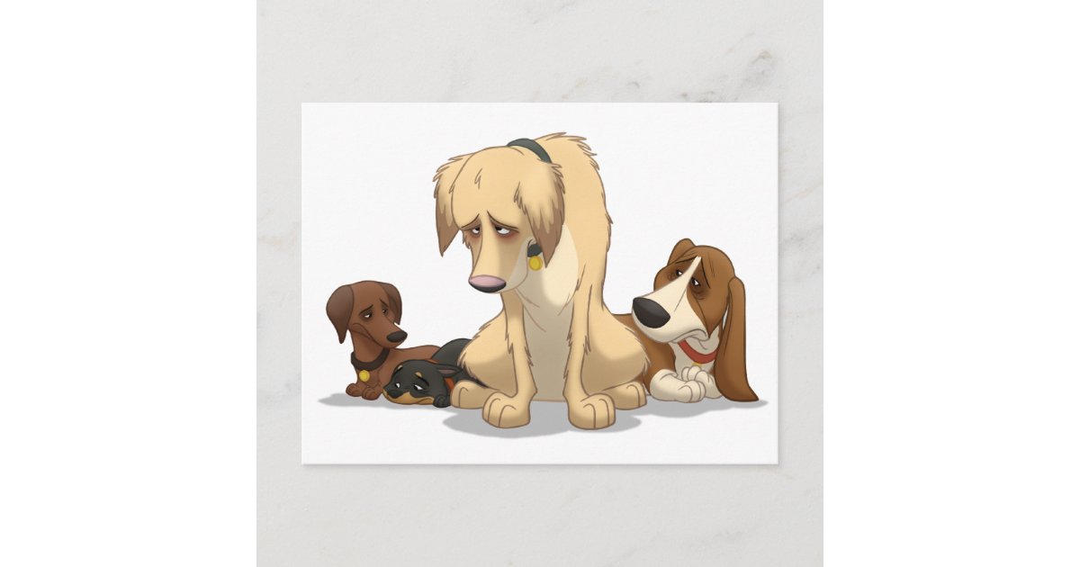Sad Dogs Postcard | Zazzle