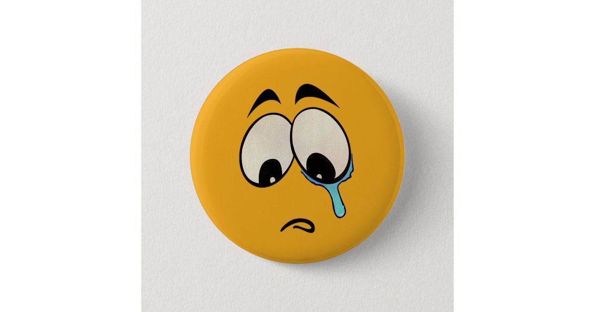Sad Emoji Button | Zazzle