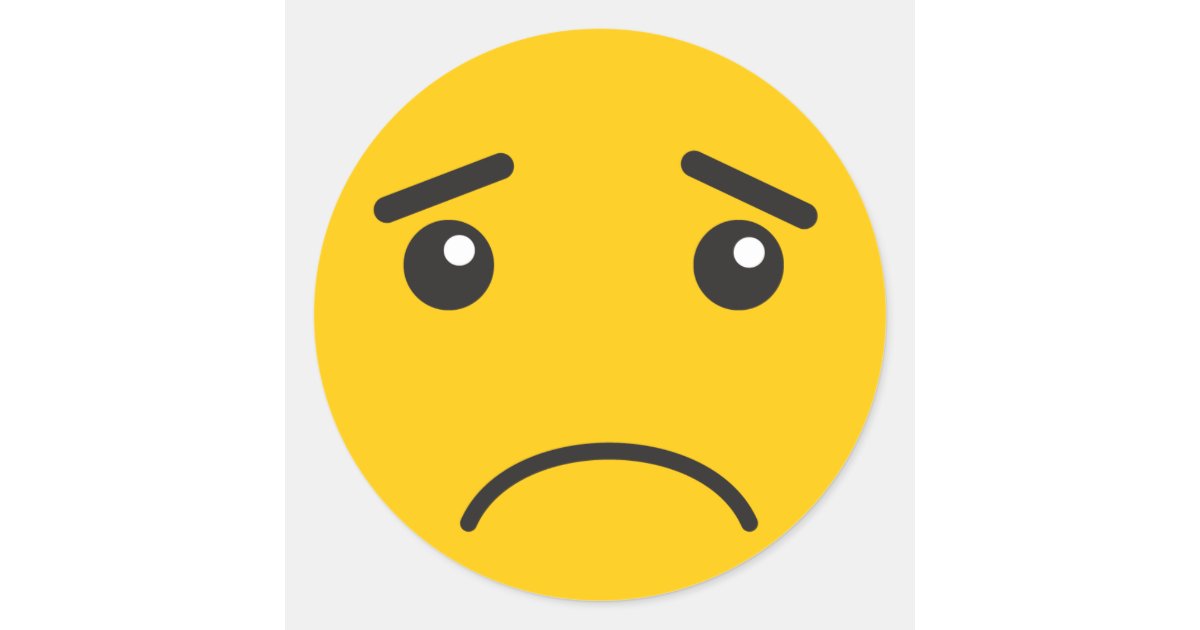 Sad Emoji Classic Round Sticker | Zazzle
